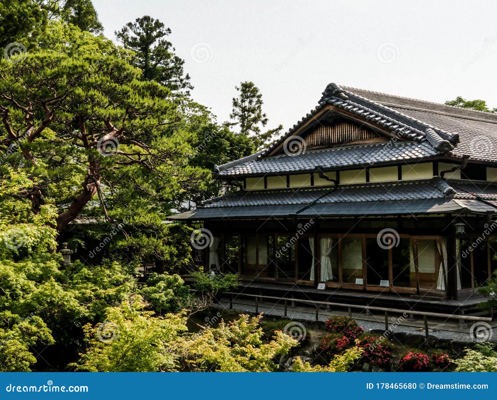 A Traditional Japanese Tea Garden in the Spring Stock Photo - Image of ...