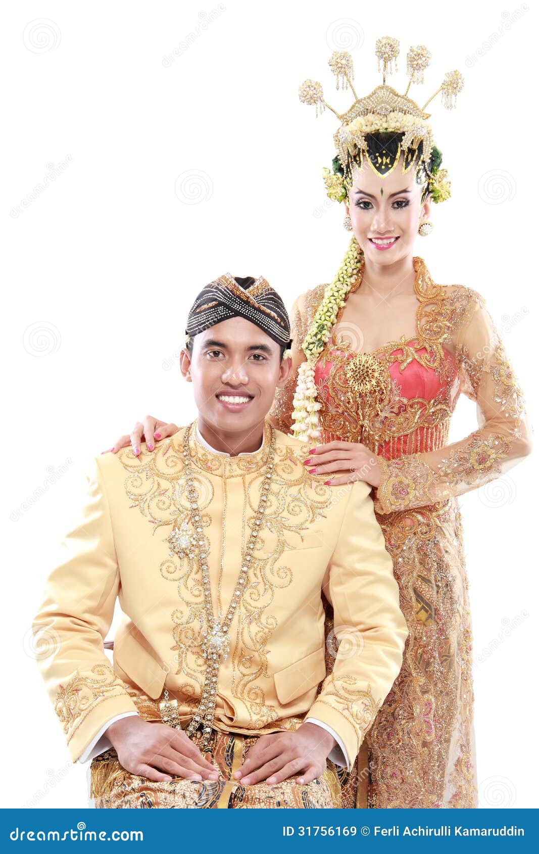 Traditional Java Wedding Couple Husband and Wife Stock Image - Image of ...