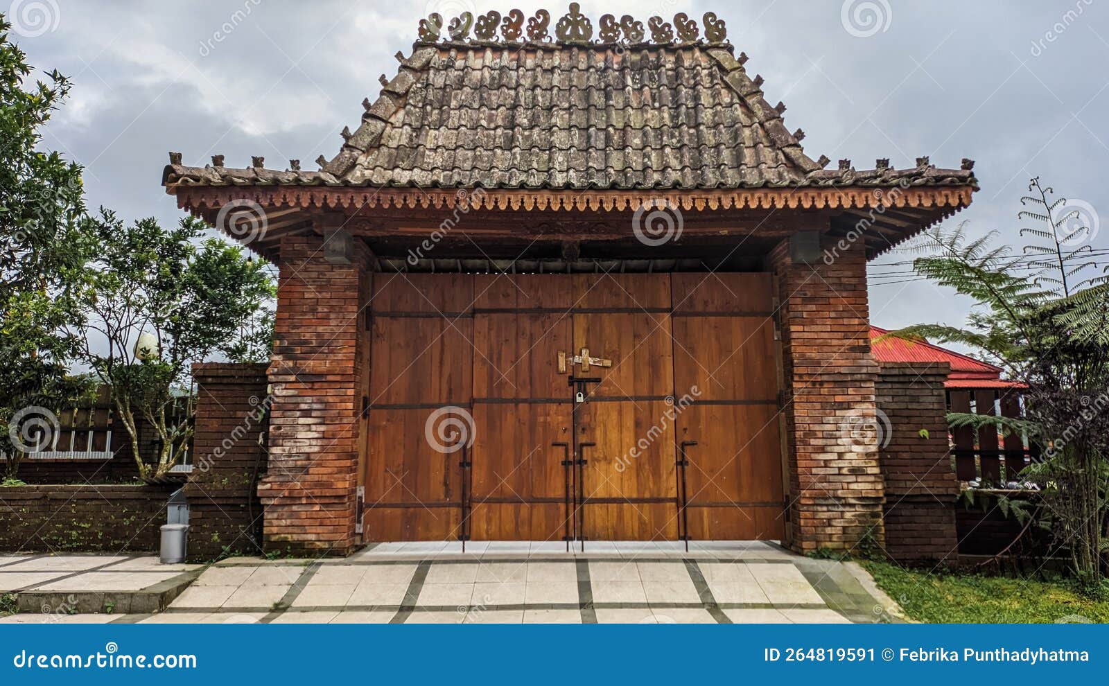 Traditional Javanese gate stock image. Image of heritage - 264819591
