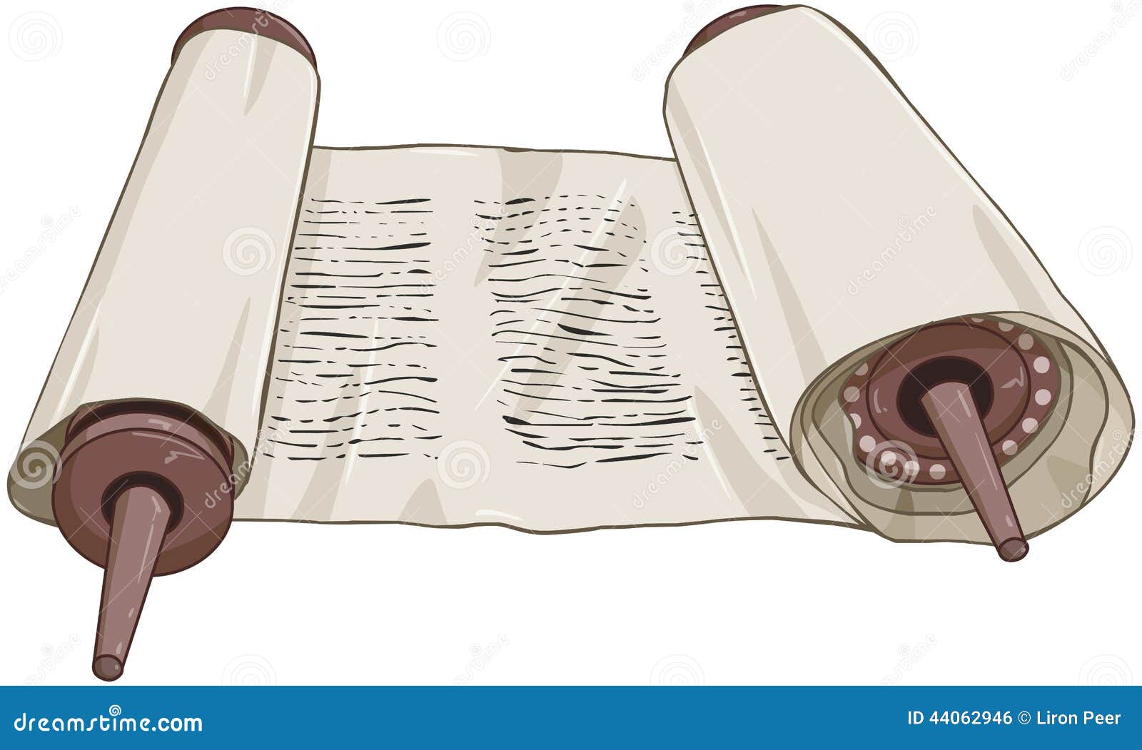 Traditional Jewish Torah Scroll With Text Stock Vector Illustration