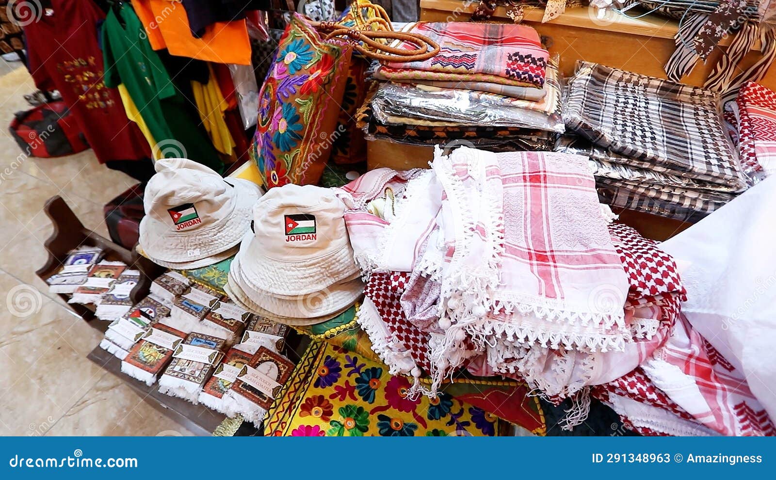 Traditional Jordanian Souvenirs in Madaba, Jordan. Stock Image - Image ...