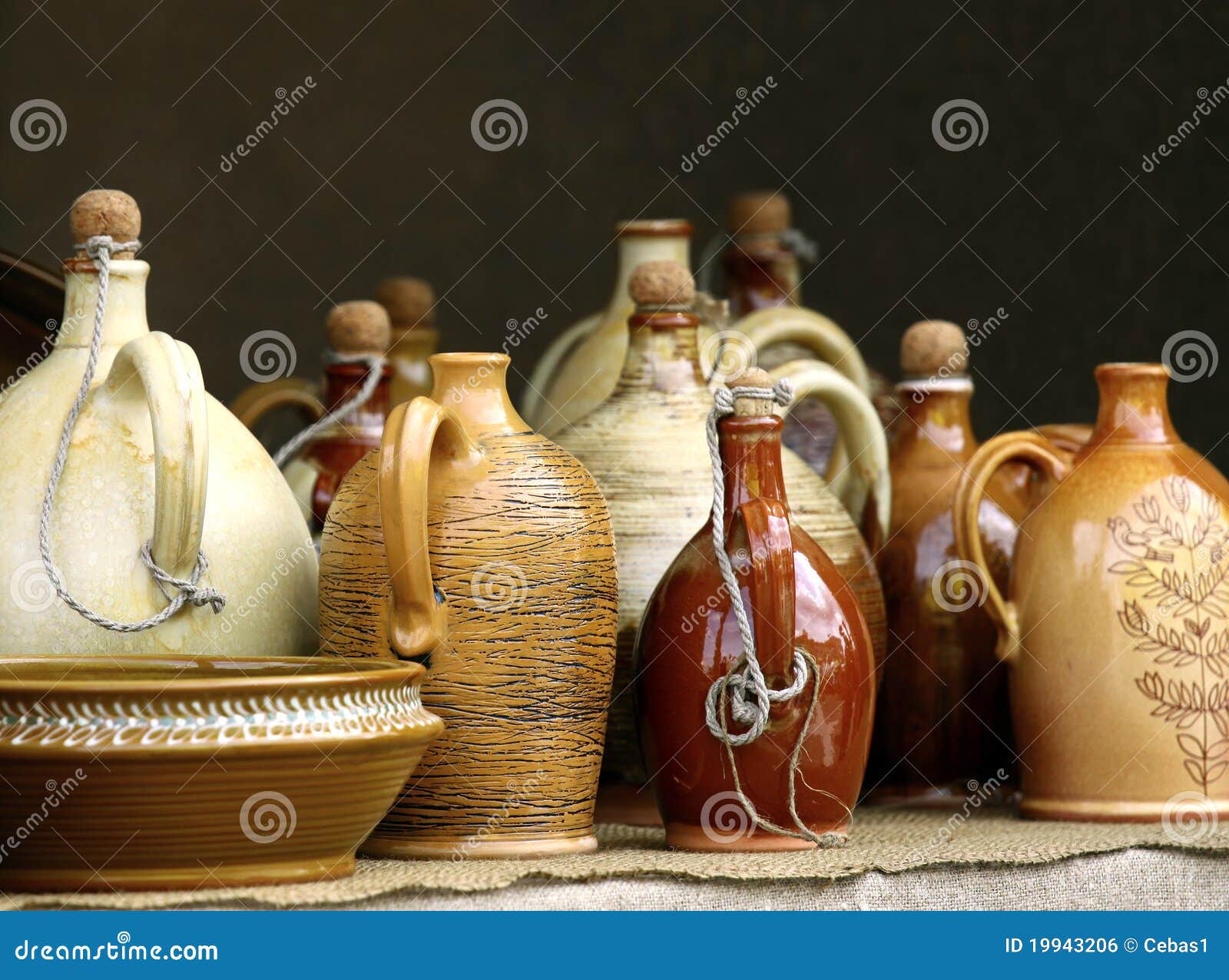 Traditional jugs stock photo. Image of bowl, dish, domestic - 19943206