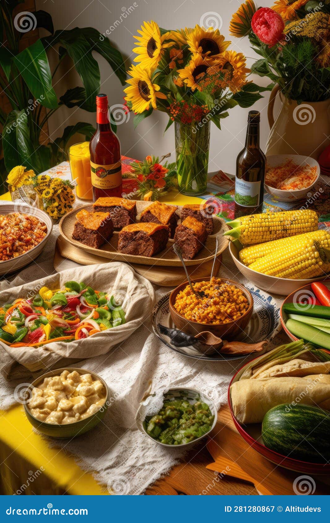Traditional Juneteenth Food Spread on a Festive Table Stock ...