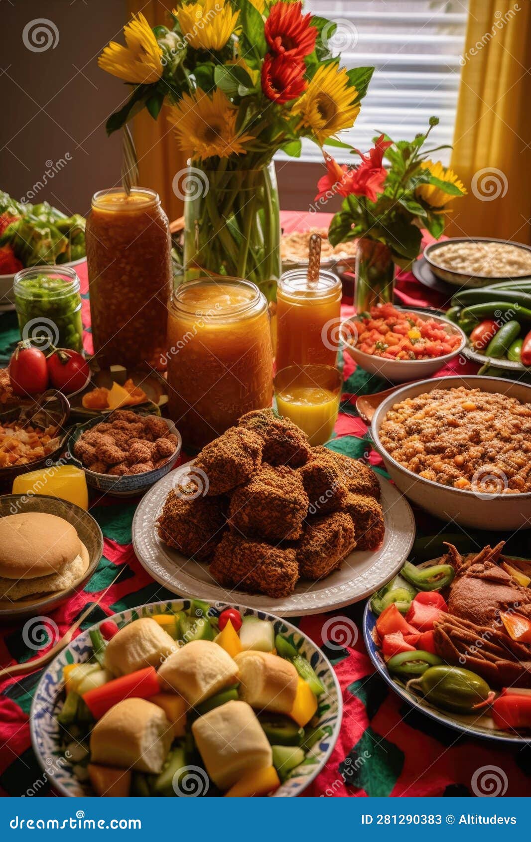 Traditional Juneteenth Food Spread On A Festive Table Royalty-Free ...