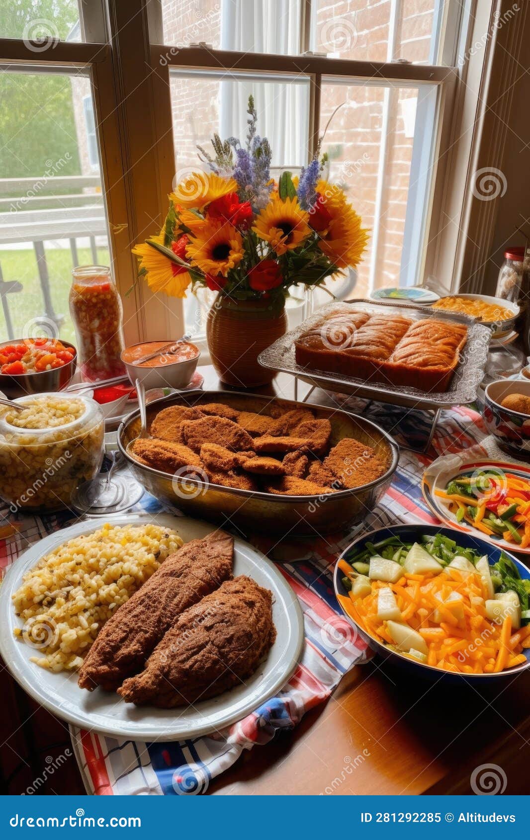 Traditional Juneteenth Food Spread on a Festive Table Stock ...