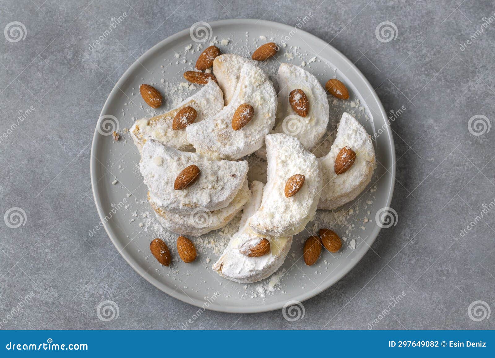 Traditional Kavala Cookies with Almond Stock Photo - Image of oven ...