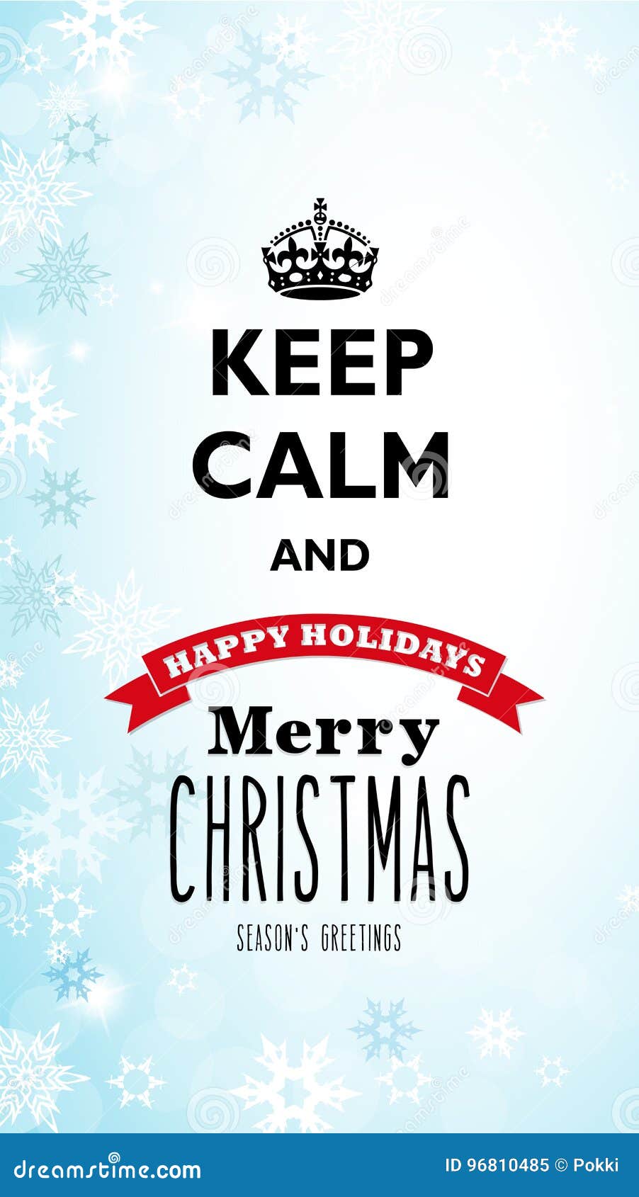 Traditional Keep Calm and Merry Christmas Quotation Stock Vector ...