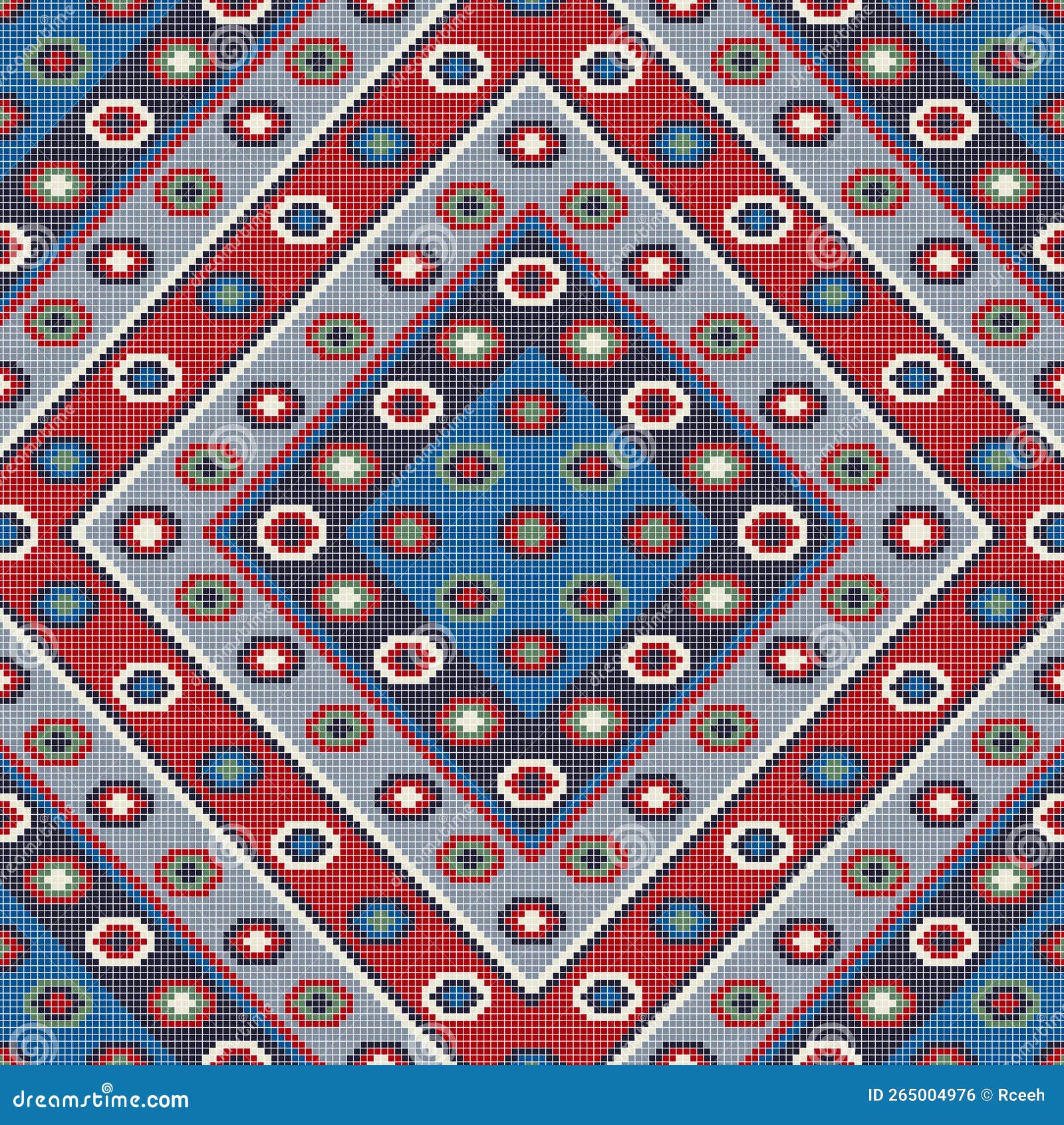 Kilim pattern 61 stock vector. Illustration of frame - 265004976