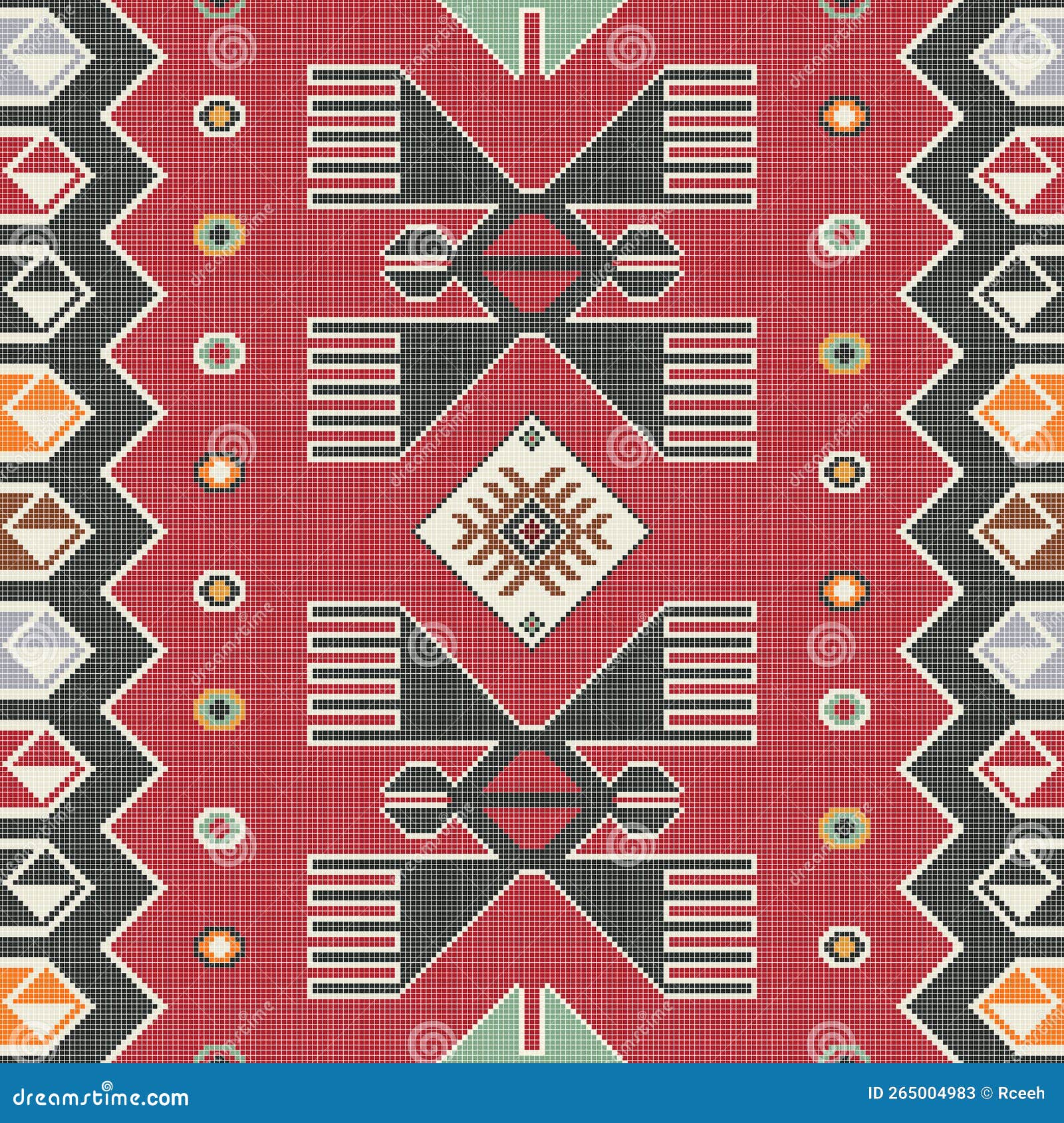 Kilim pattern 67 stock vector. Illustration of carpet - 265004983