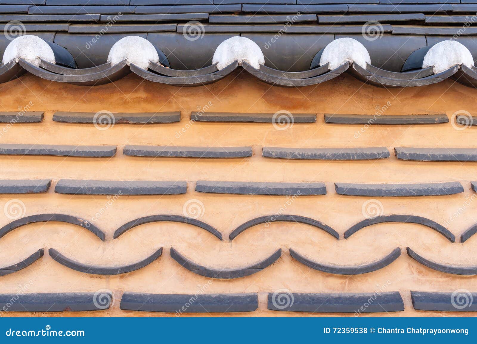 Traditional Korean Brick Wall Background Stock Photo - Image of ...