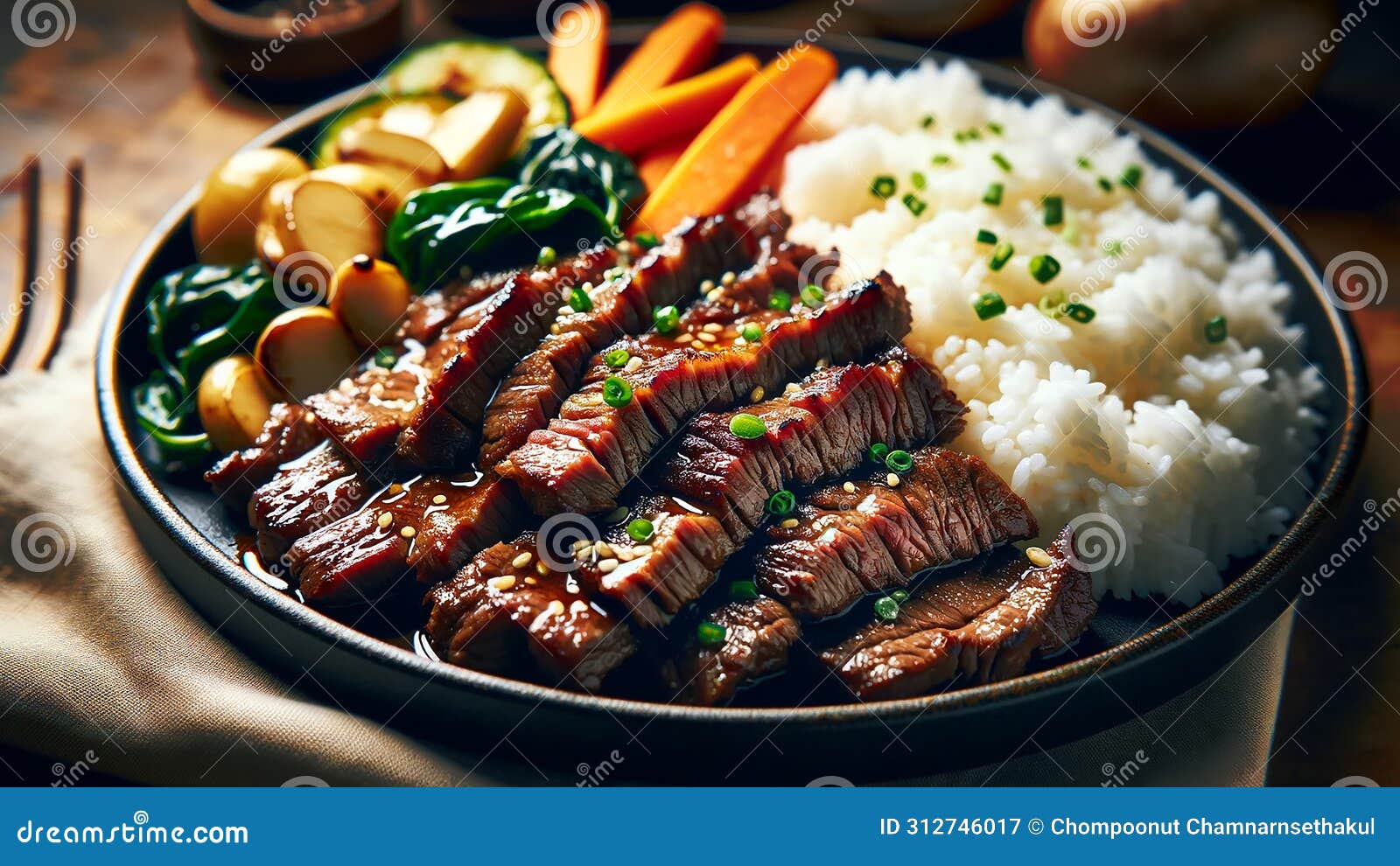 Traditional Korean Bulgogi Dish, Featuring Thinly Cut Stock ...