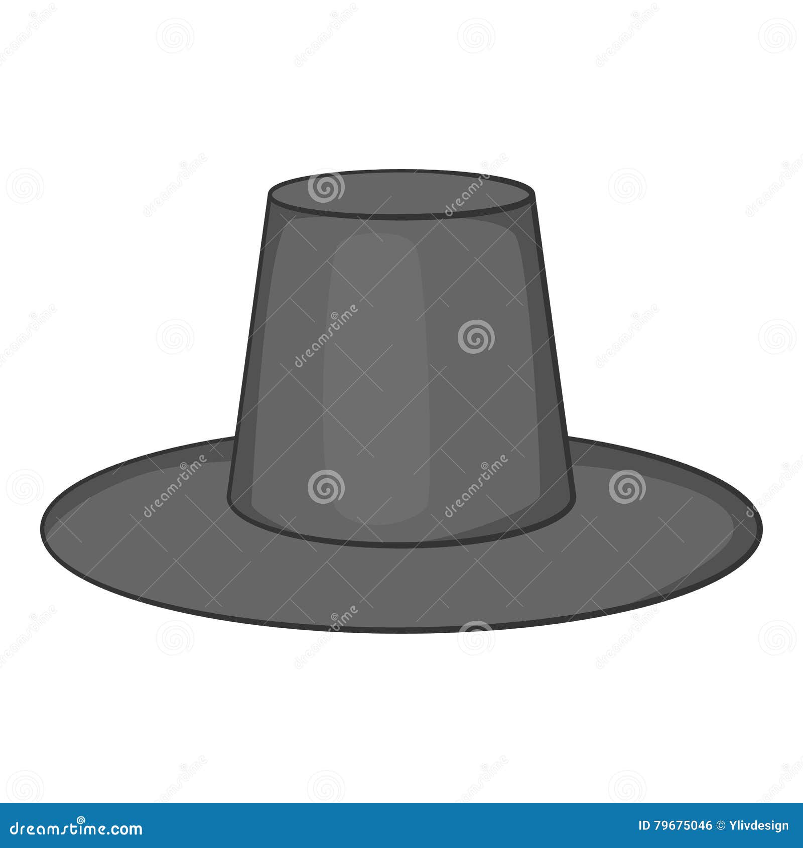 Traditional Korean Hat Icon, Gray Monochrome Style Stock Vector ...