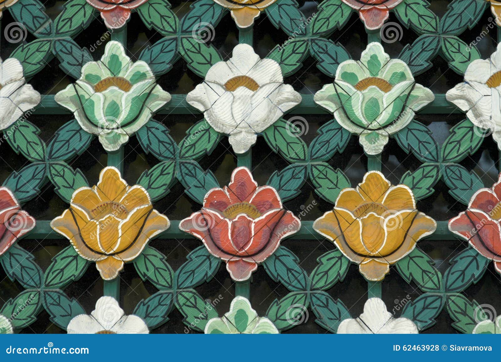 Traditional Korean Window Frame Stock Photo - Image of ornament, floral ...