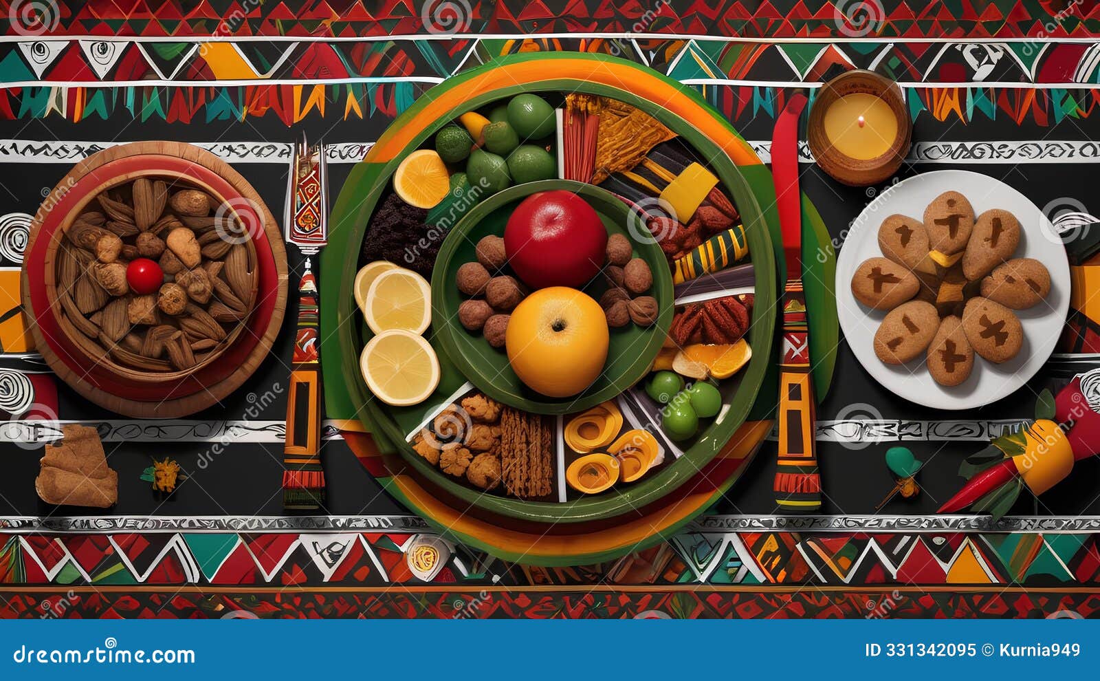 Traditional Kwanzaa Foods and Symbols Stock Illustration - Illustration ... Traditional Kwanzaa Foods and Symbols Stock Illustration - Illustration ...