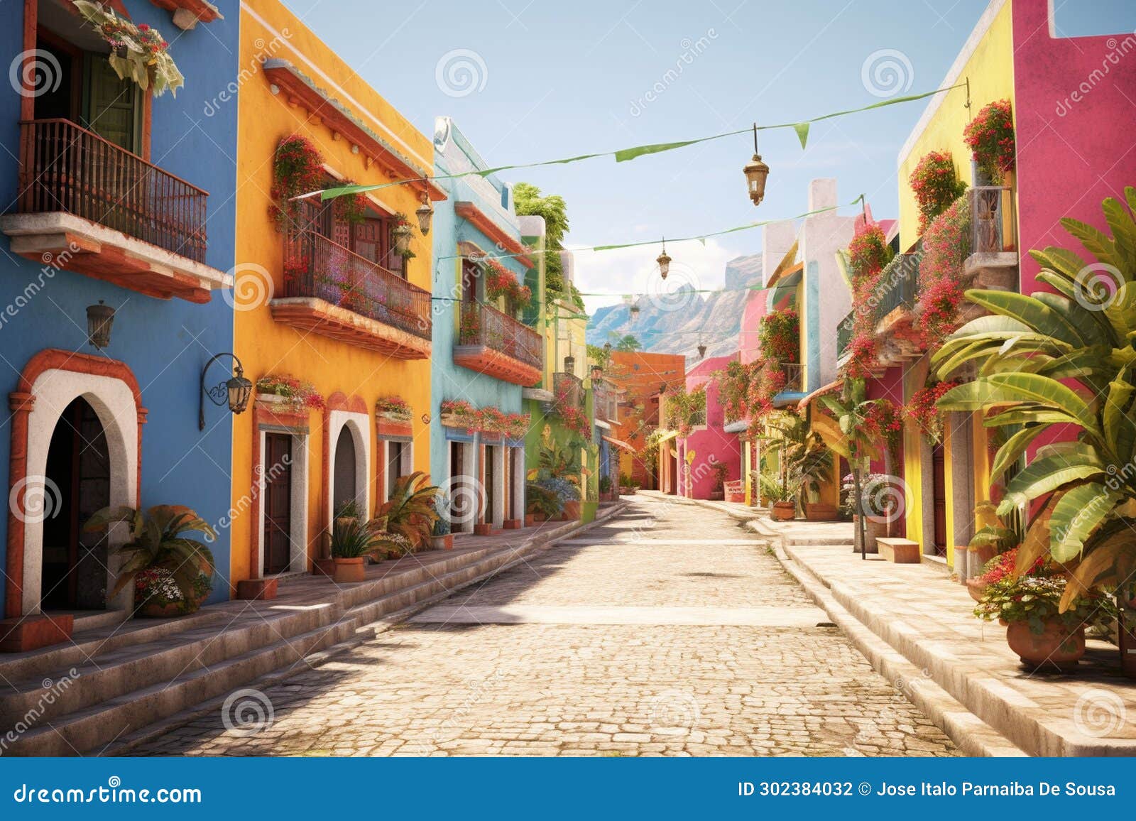 Traditional Latin American Architecture with Stock Illustration ...