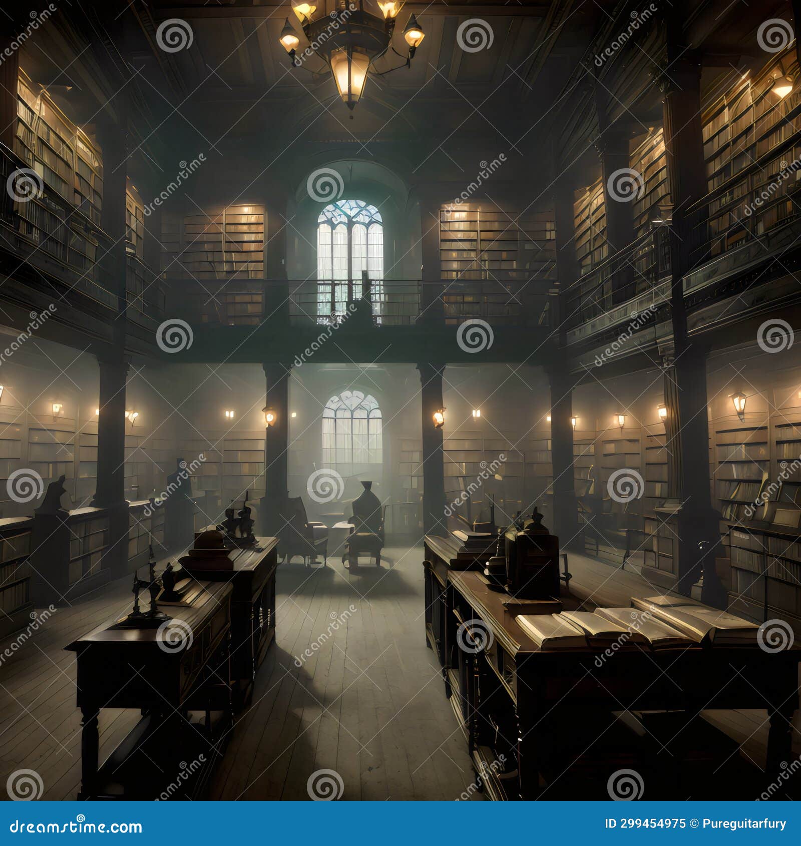 Traditional Library Interior Stock Illustration - Illustration of ...