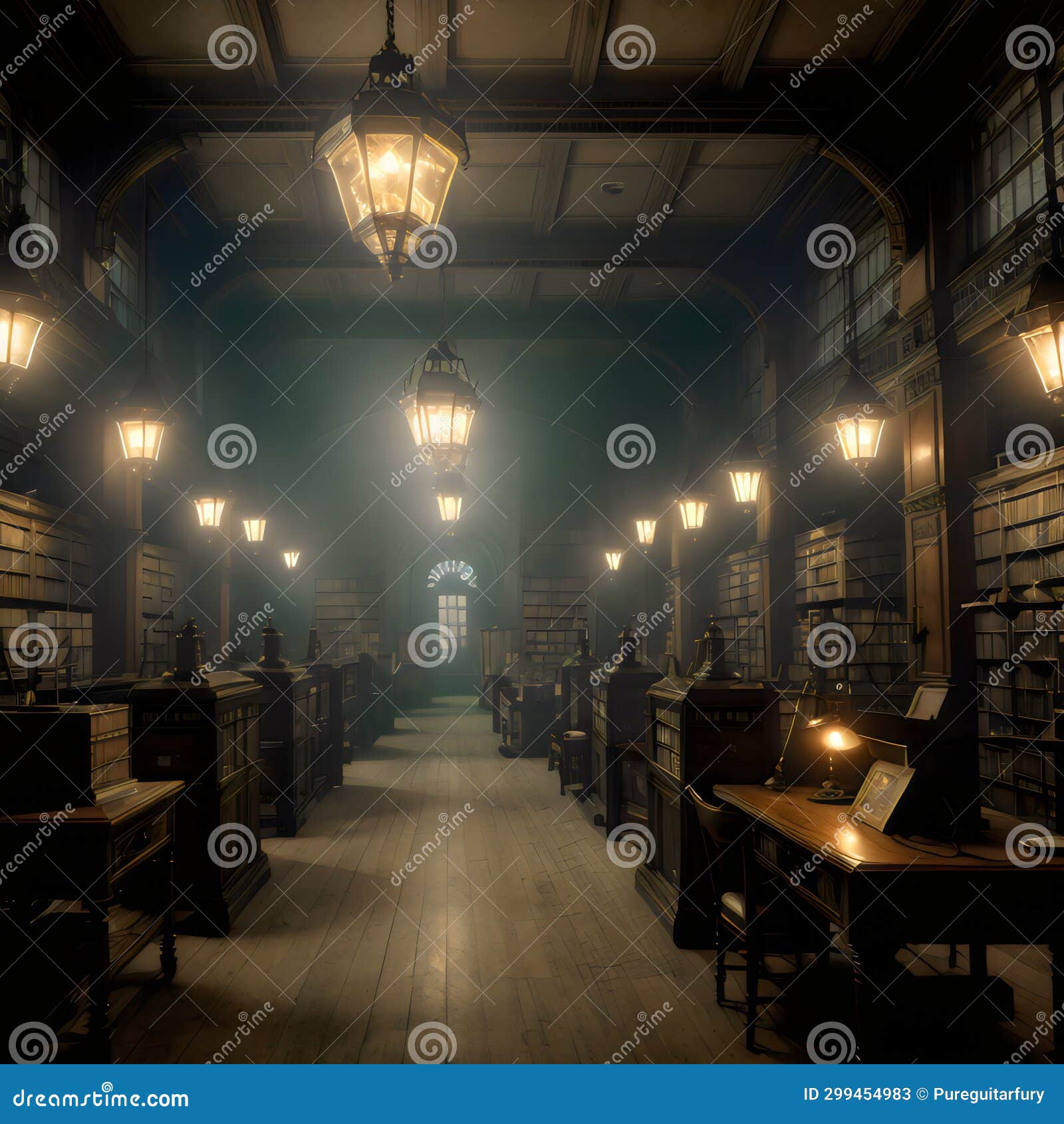 Traditional Library Interior Stock Illustration - Illustration of ...