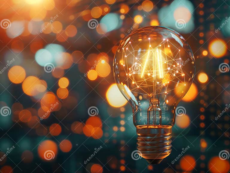 A Traditional Lightbulb Transforming into a Smart Bulb, Representing ...
