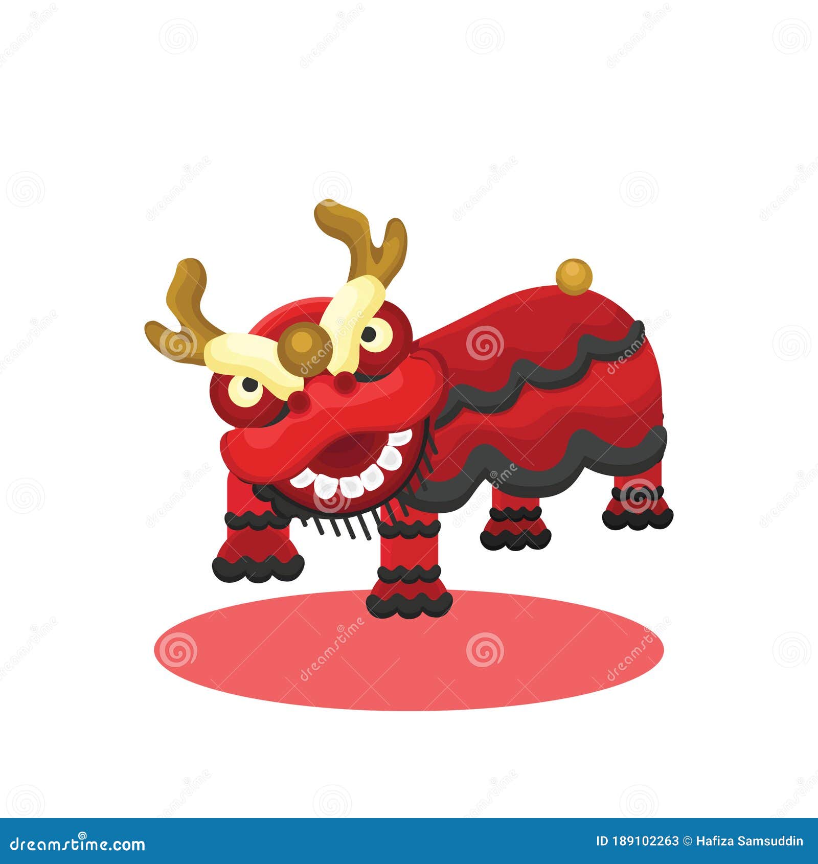 Traditional Lion Dance. Vector Illustration Decorative Design Stock ...