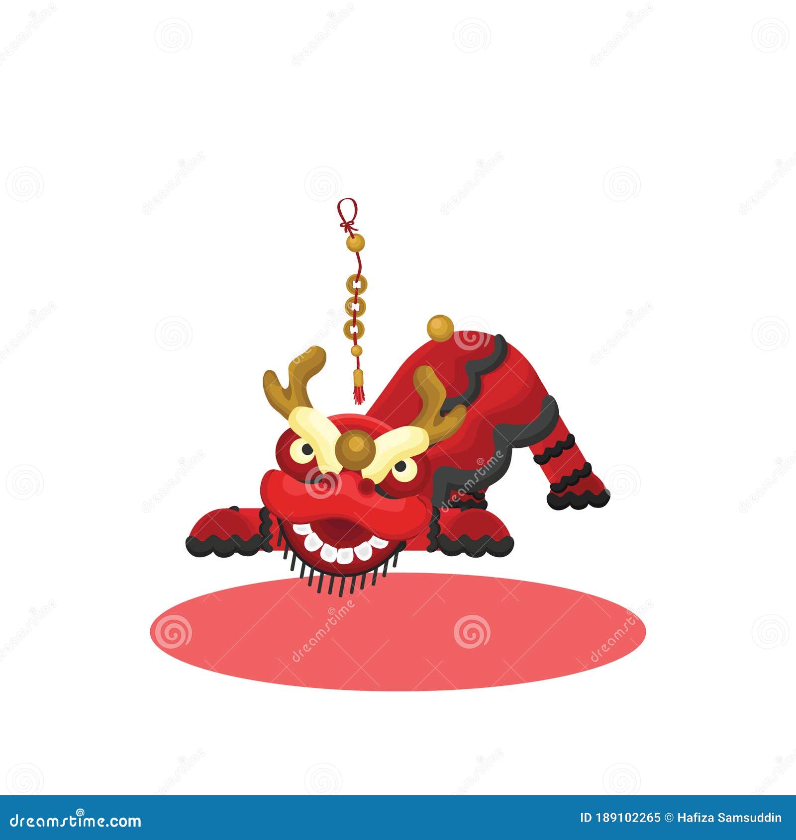 Traditional Lion Dance. Vector Illustration Decorative Design Stock ...
