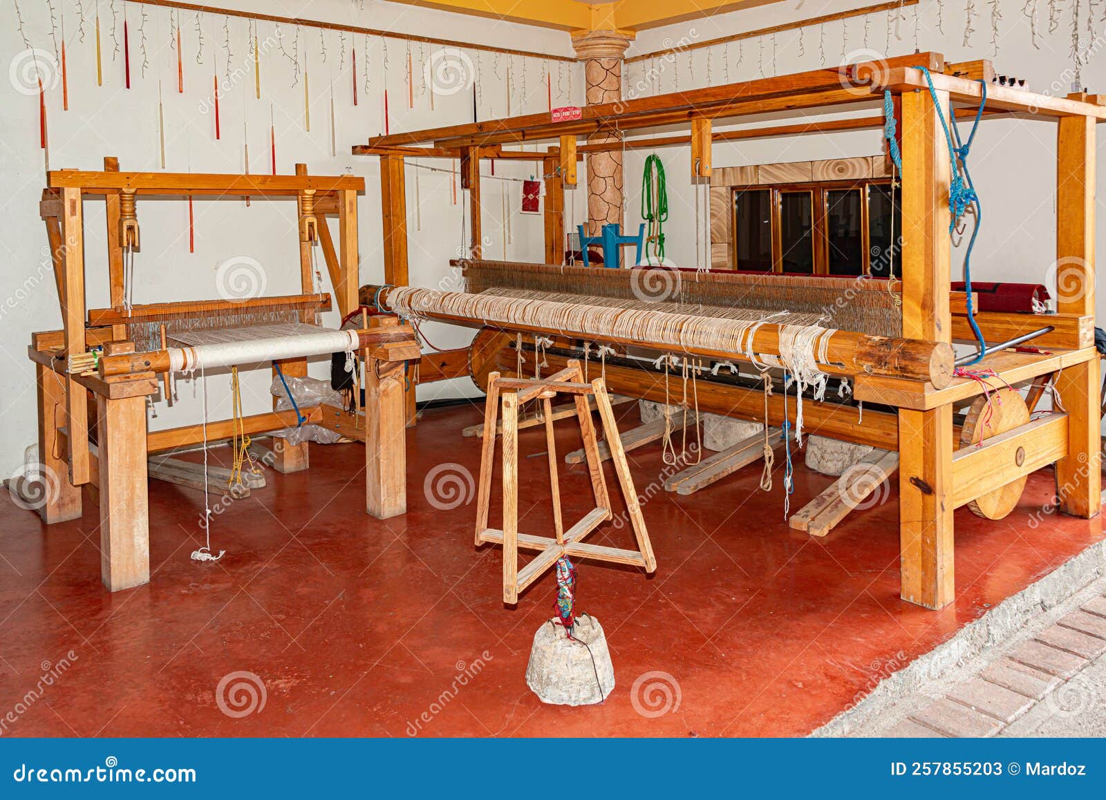 Traditional Loom To Create Original Textiles in Oaxaca, Mexico Stock ...