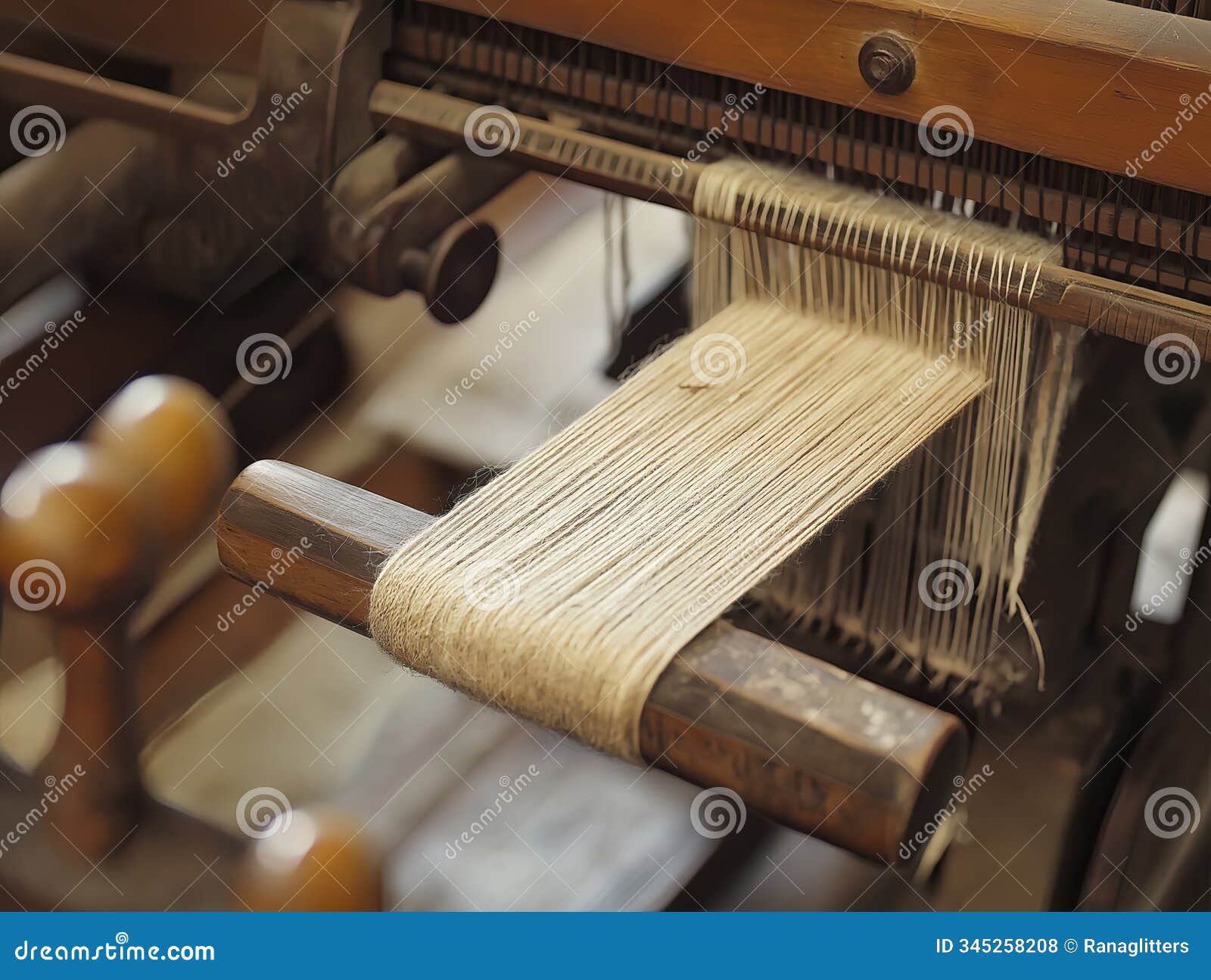 Traditional Loom Weaving Fine Textile in Workshop Setting Stock ...