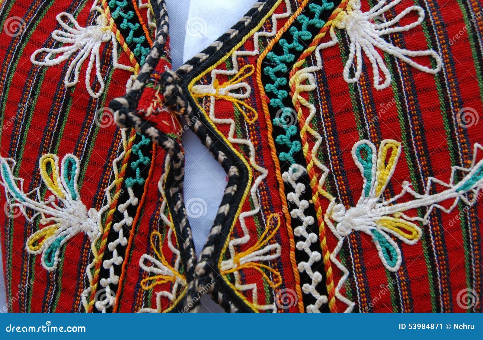 Traditional Macedonian Costume, Details Stock Image - Image of coin ...