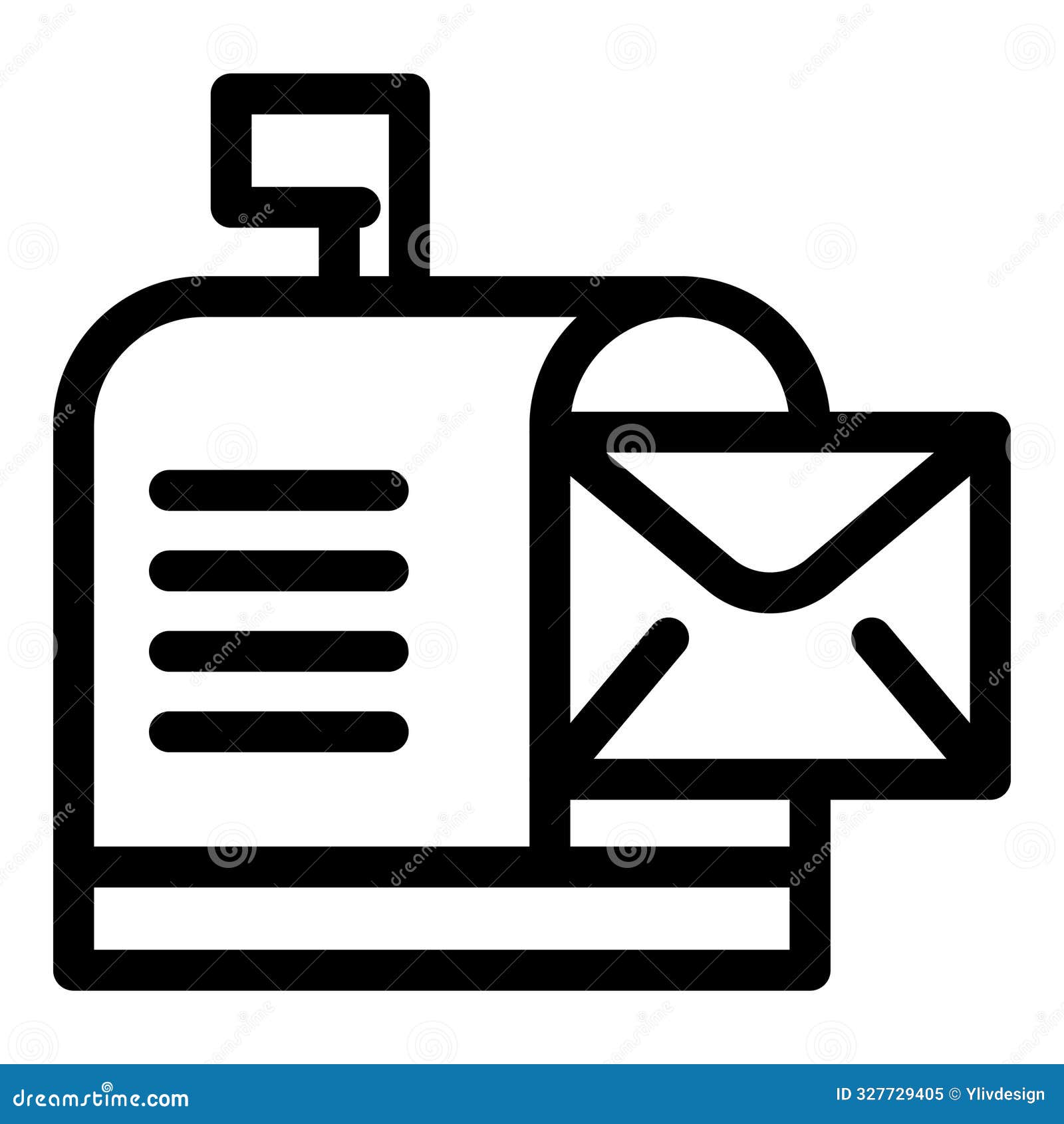Traditional Mailbox Receiving Mail Icon Illustration Stock Illustration ...