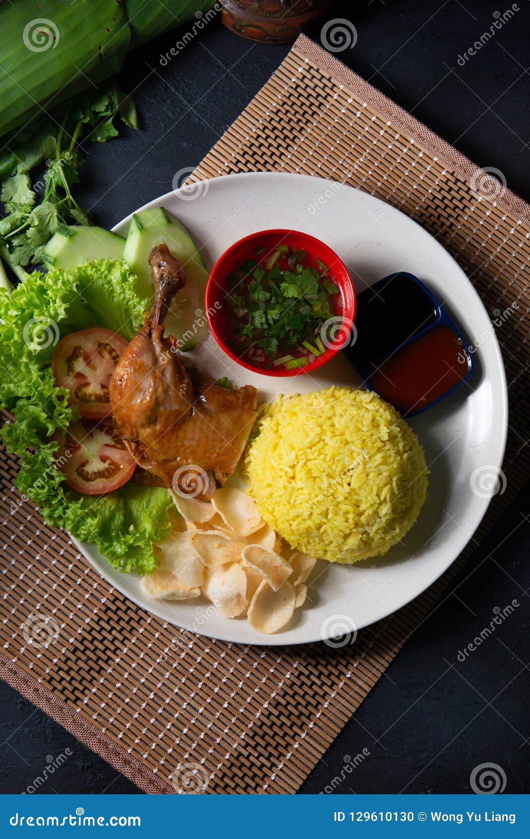 Traditional Malay Chicken Rice Stock Photo - Image of cuisine, rice ...