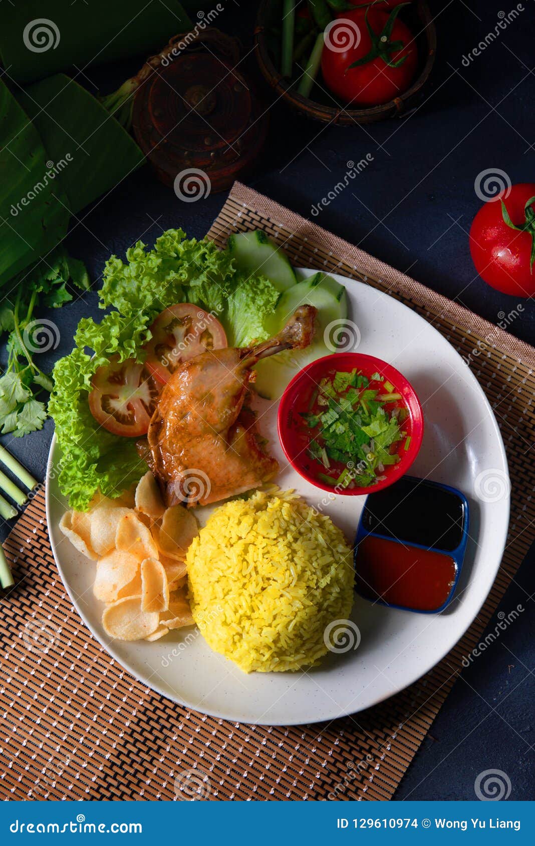 Traditional Malay Chicken Rice Stock Photo - Image of chicken ...