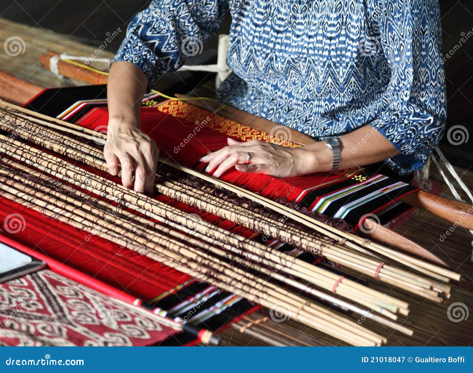 Traditional malaysian loom stock image. Image of cotton - 21018047