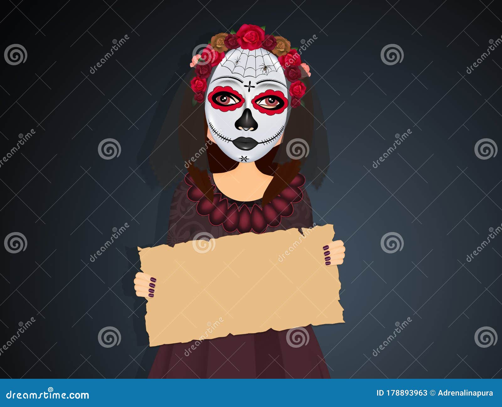Traditional Mask for the Day of the Dead Stock Illustration ...