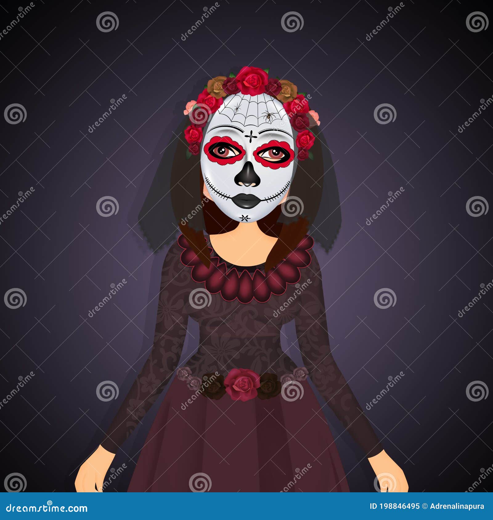 Traditional Mask for the Day of the Dead Stock Illustration ...