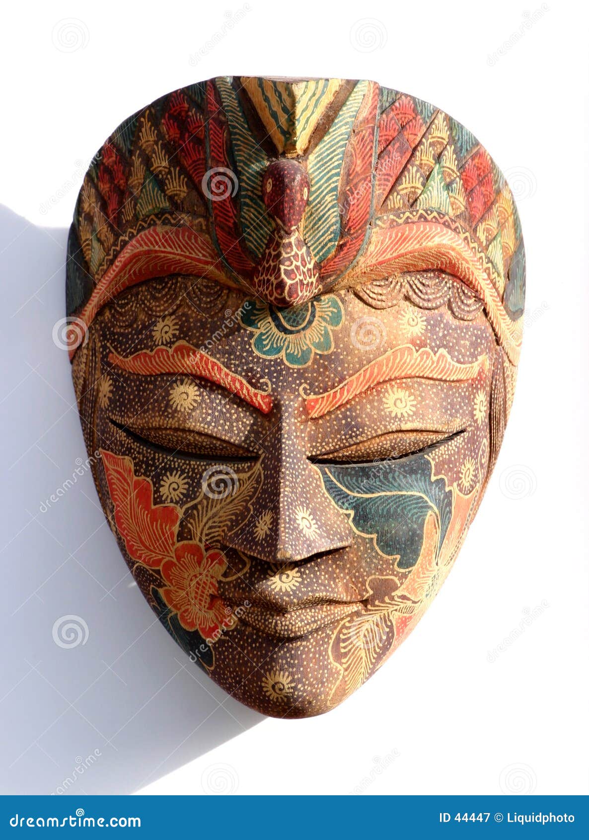 Traditional Mask on White stock image. Image of asian, carving - 44447