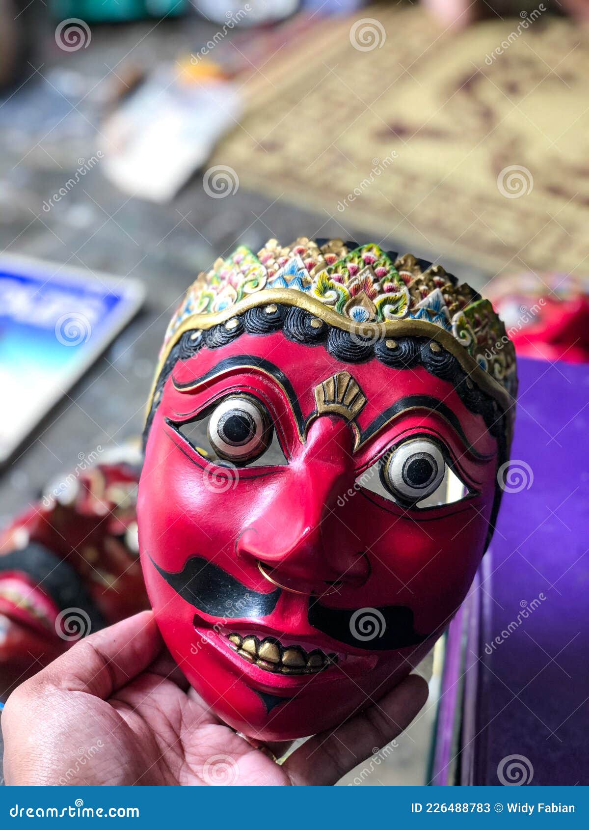 Traditional Mask from Java in the Making Stock Image - Image of making ...