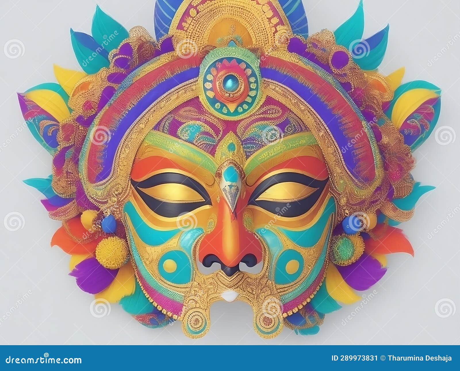 Traditional Masks of Sri Lanka Designed Using Ai Stock Illustration ...