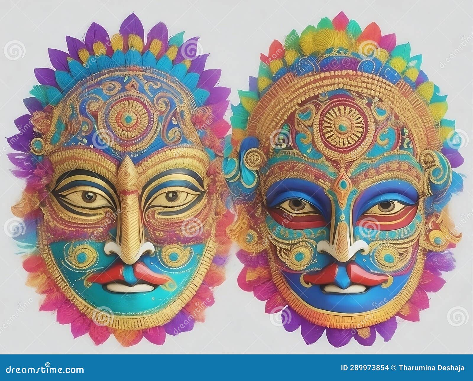 Traditional Masks of Sri Lanka Designed Using Ai Stock Illustration ...