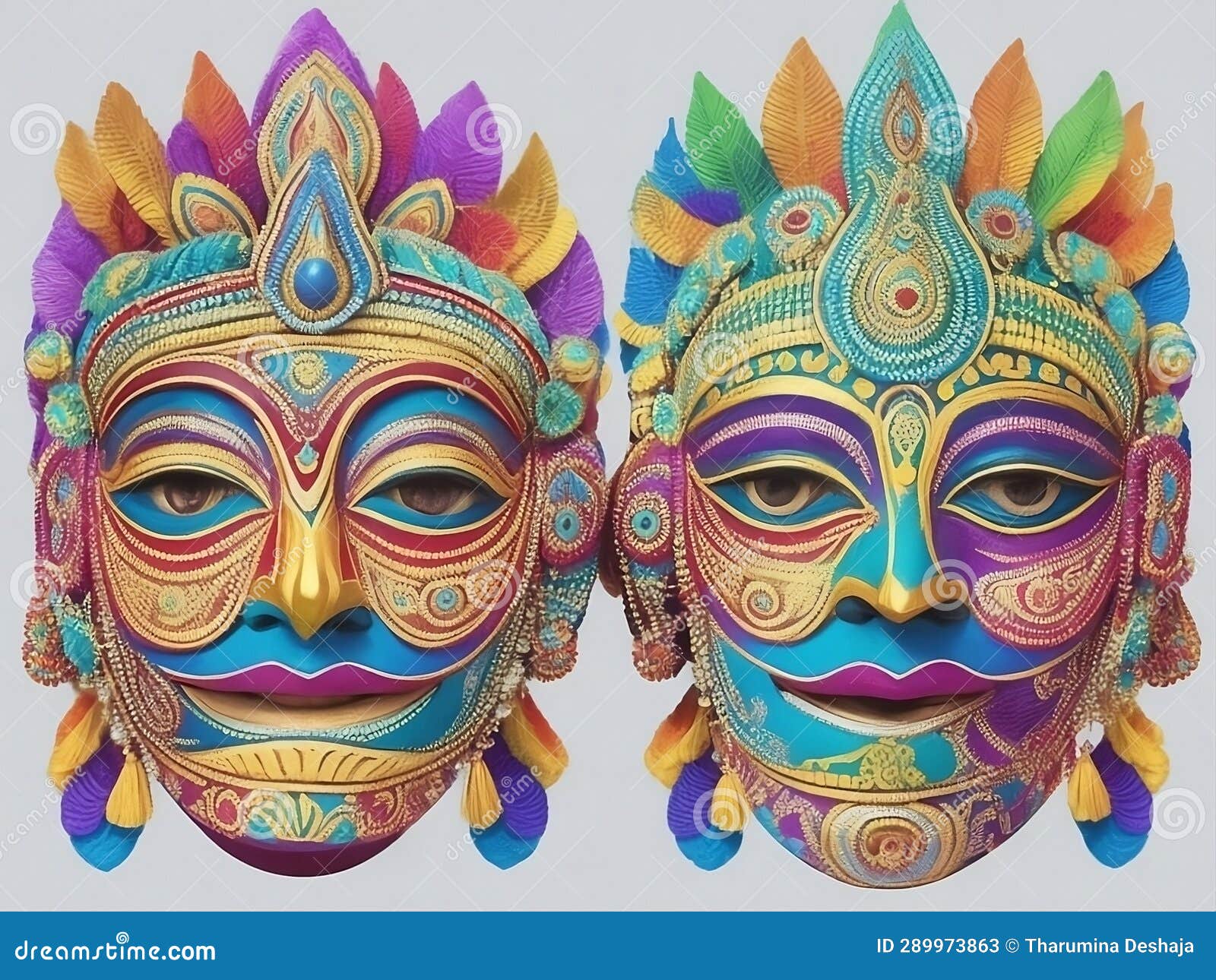 Traditional Masks of Sri Lanka Designed Using Ai Stock Illustration ...