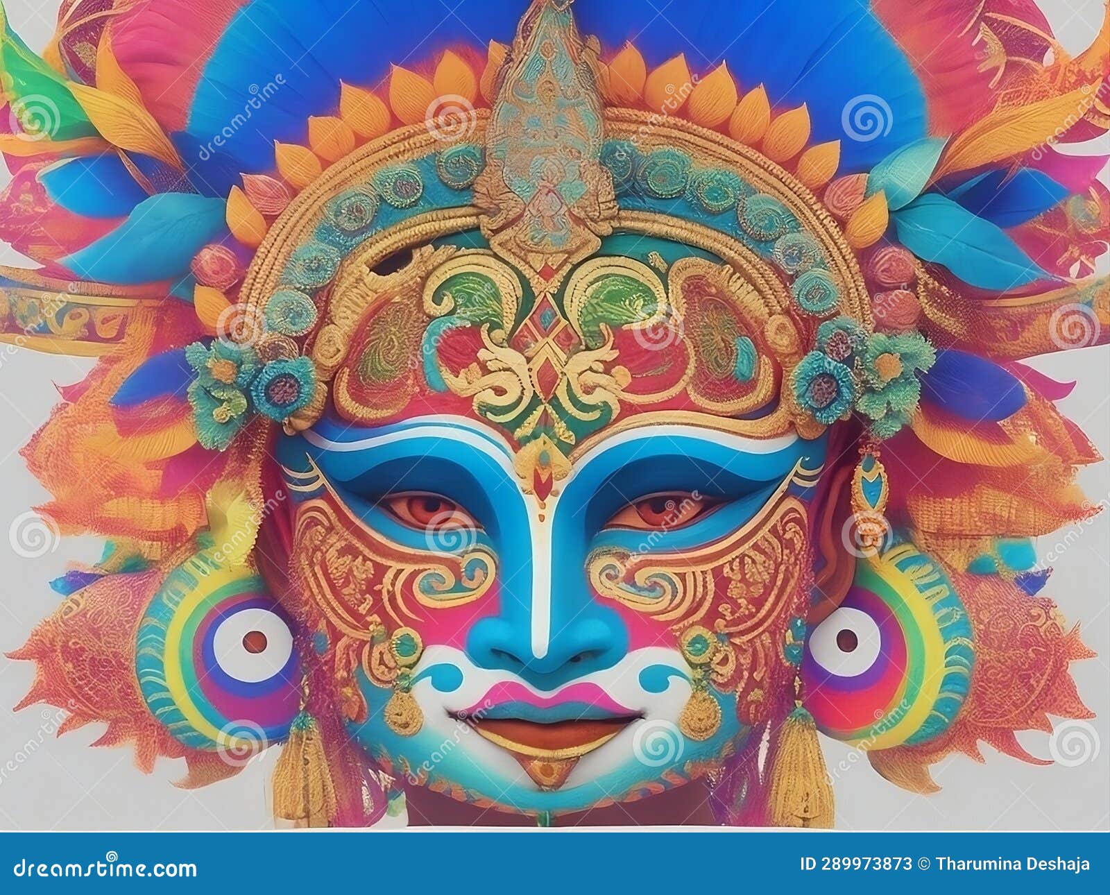 Traditional Masks of Sri Lanka Designed Using Ai Stock Illustration ...
