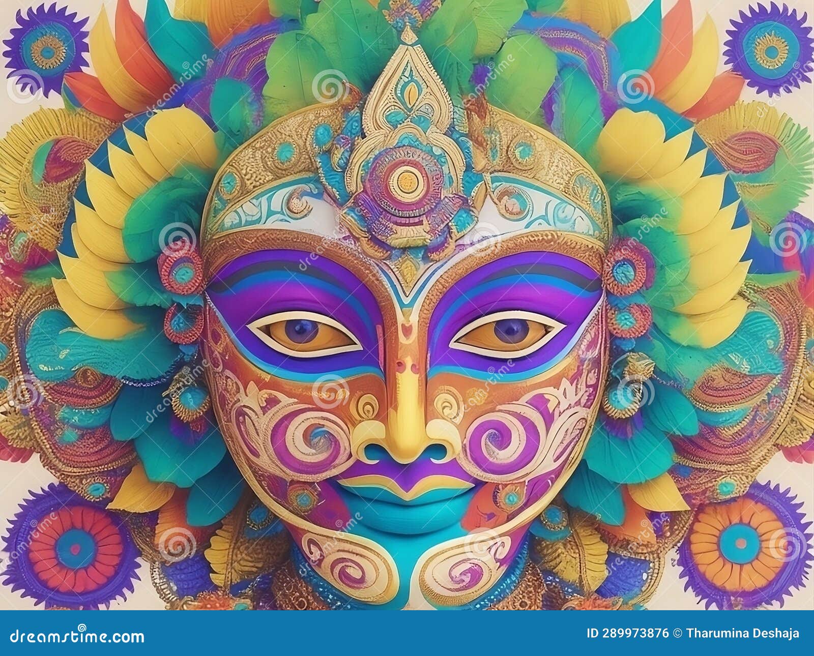 Traditional Masks of Sri Lanka Designed Using Ai Stock Illustration ...