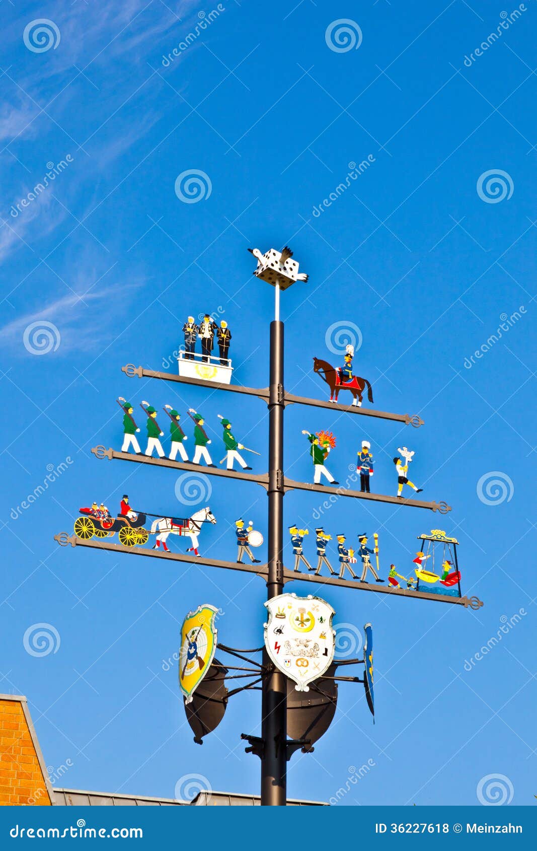 Traditional Maypole with Clear Blue Stock Photo - Image of streamer ...