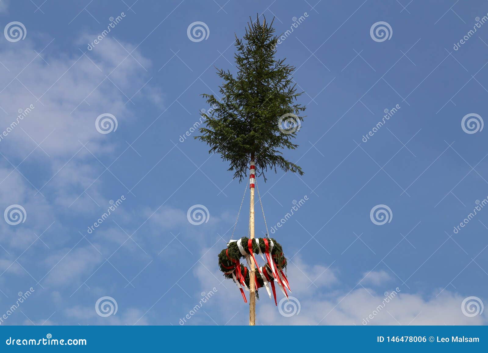 A Traditional Maypole with Colored Ribbons Stock Photo - Image of june ...