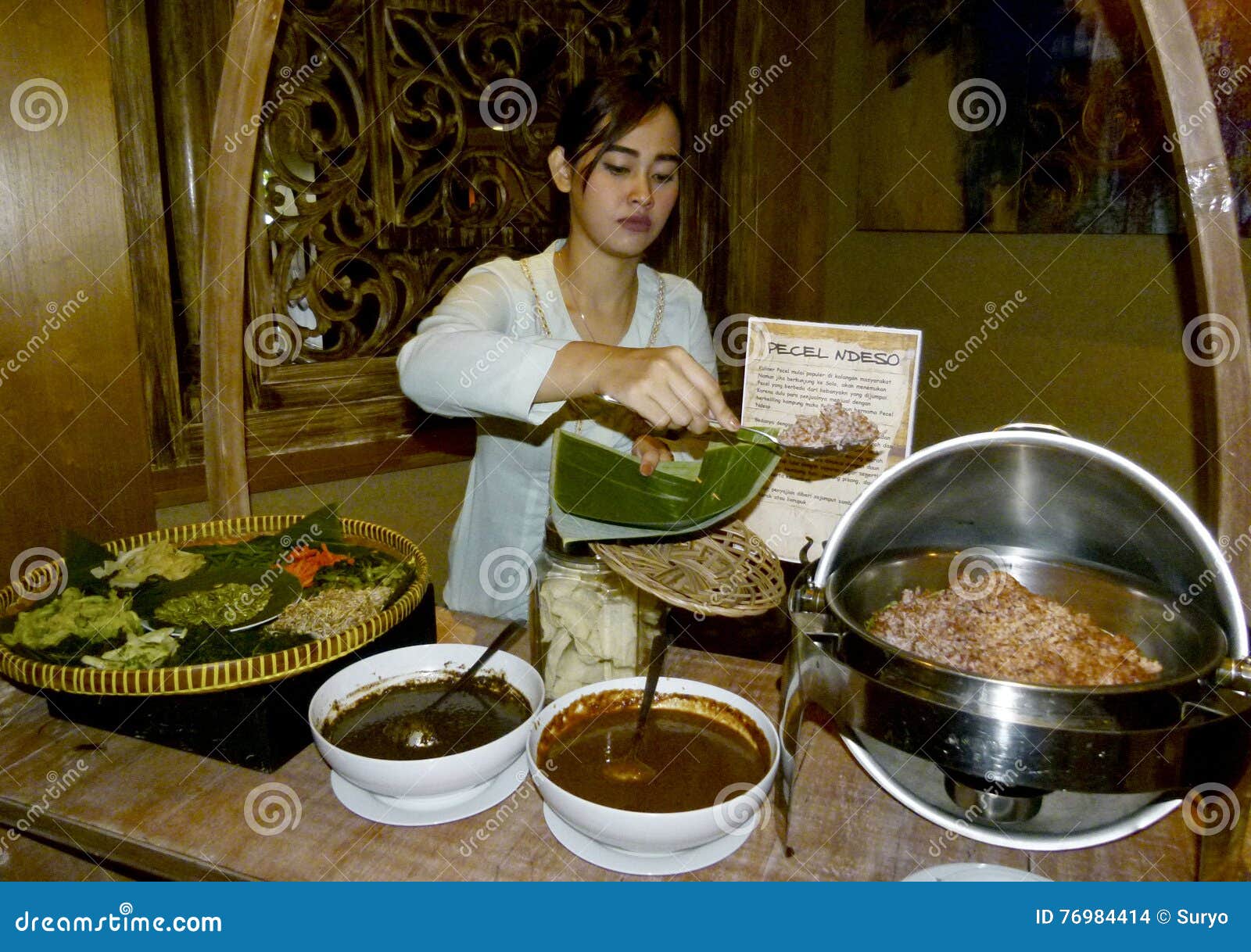 Traditional meals editorial stock image. Image of waitress - 76984414