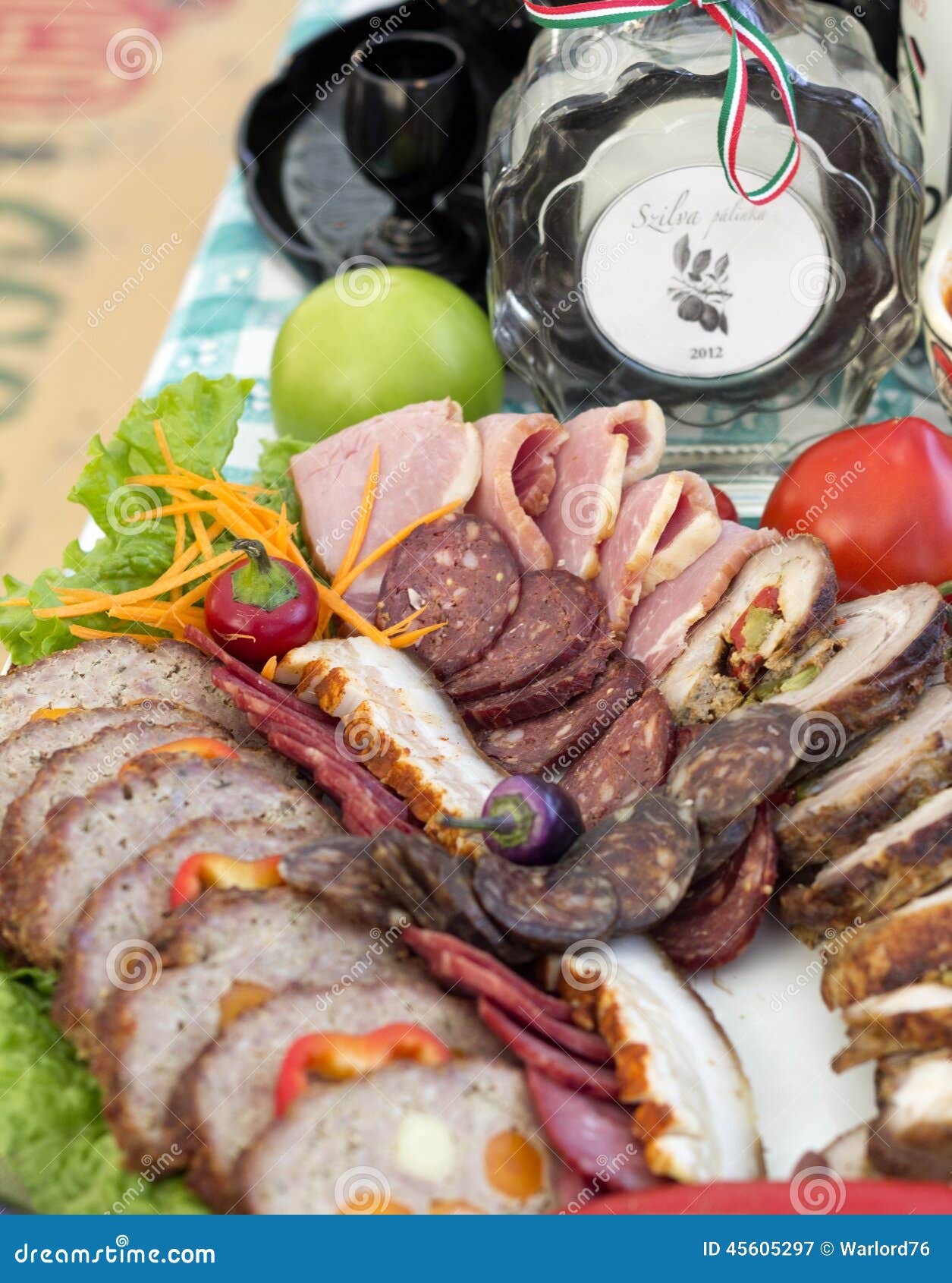 Traditional meat plate stock image. Image of autumn, plum - 45605297