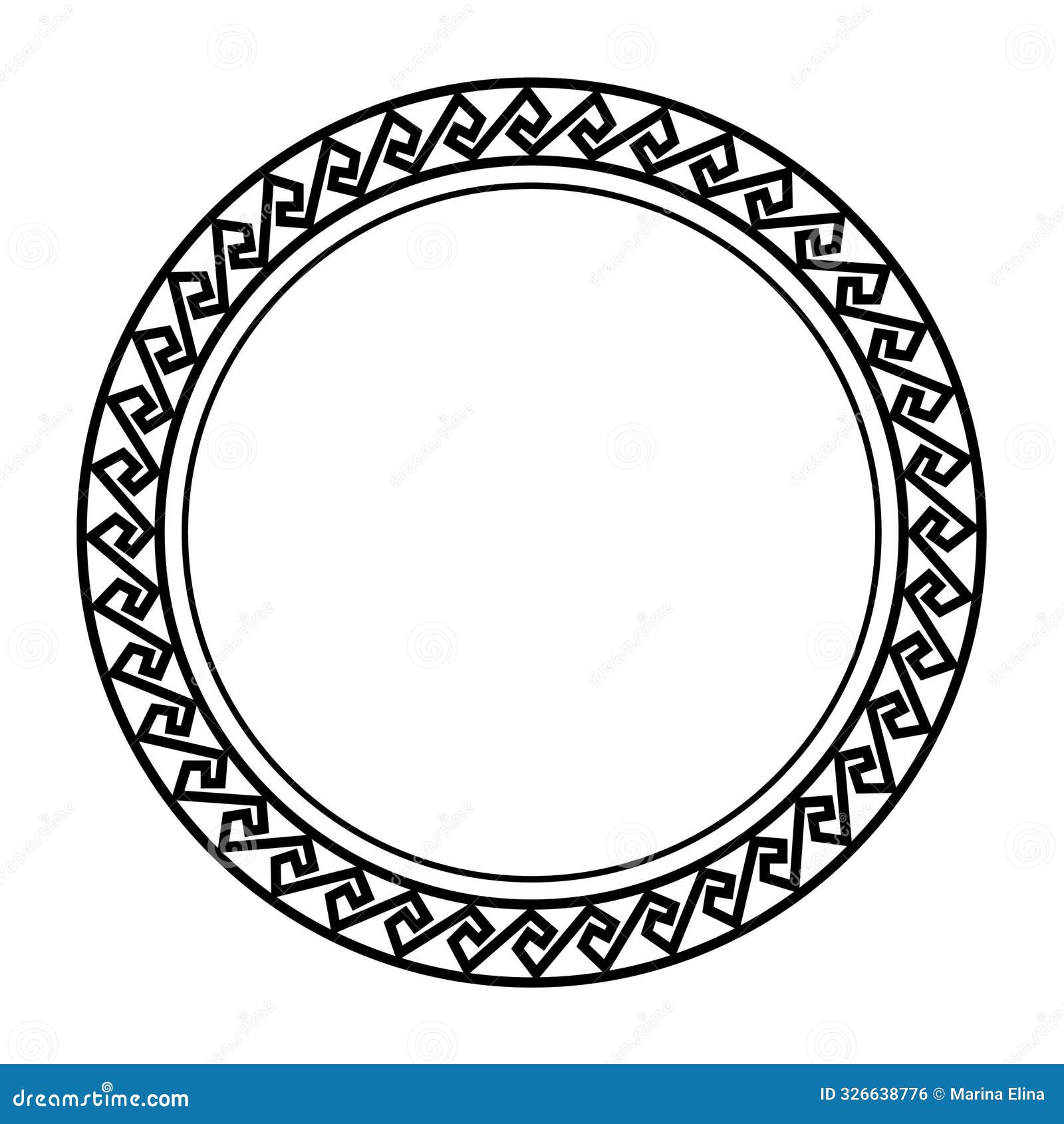 Traditional Medieval Round Frame with Geometrical Elements Stock ...