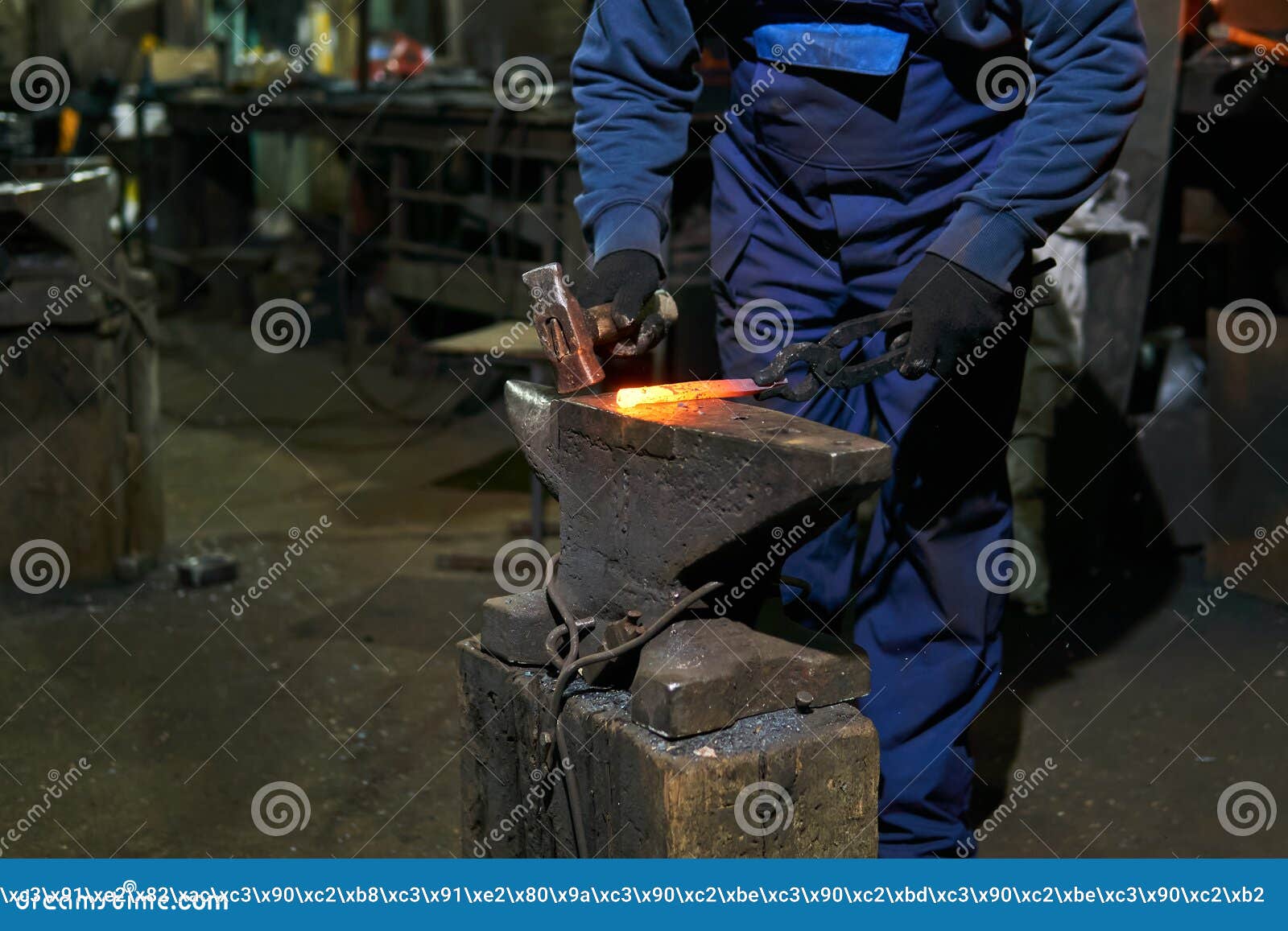 Traditional Metal Forging in a Forge Stock Photo - Image of tongs, real ...