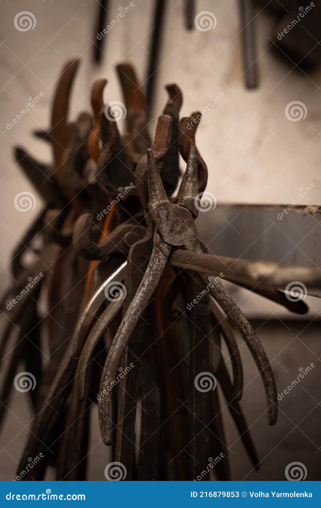 Tools for Forging in a Blacksmith Shop. Pliers. Stock Image - Image of ...