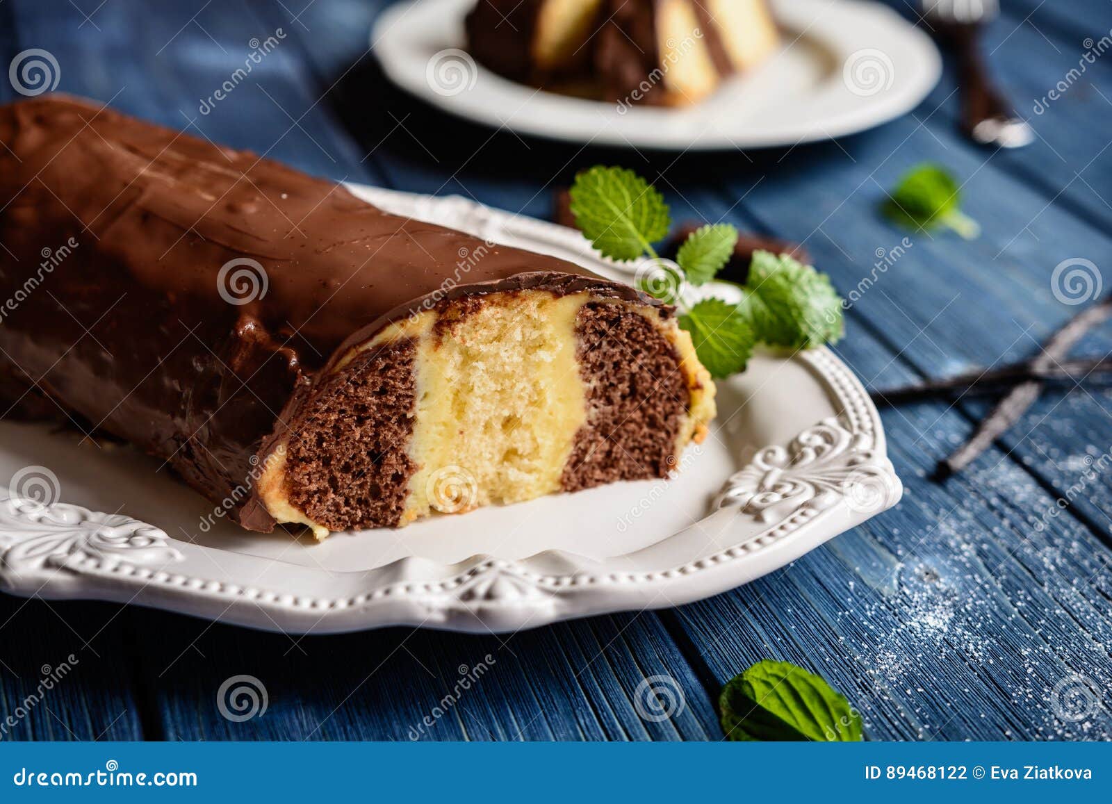 Traditional Meter Cake with Vanilla Cream Stock Photo - Image of east ...