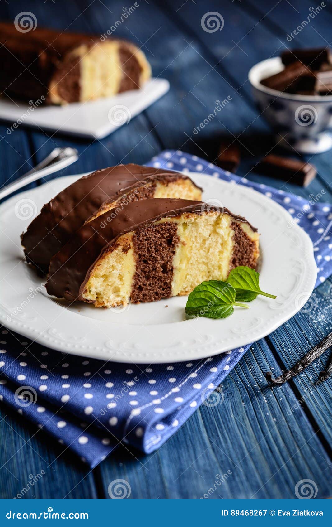 Traditional Meter Cake with Vanilla Cream Stock Image - Image of brunch ...
