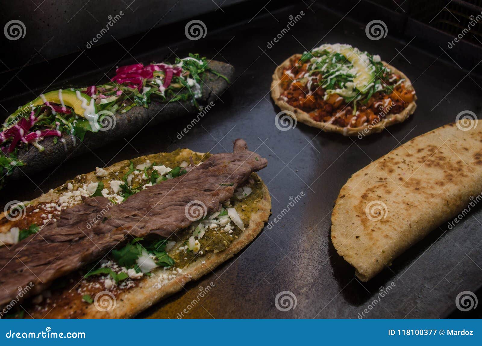 Traditional Mexican Anotjitos in the Comal Stock Image - Image of ...
